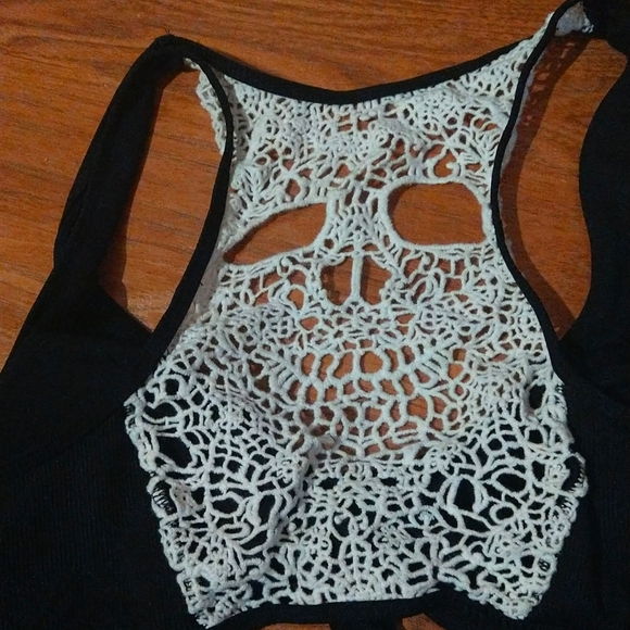 midnight hour | Tops | Skull Bra Tank Crop Top | Poshmark